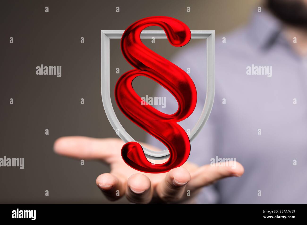 A paragraph law sign digital in hand Stock Photo - Alamy
