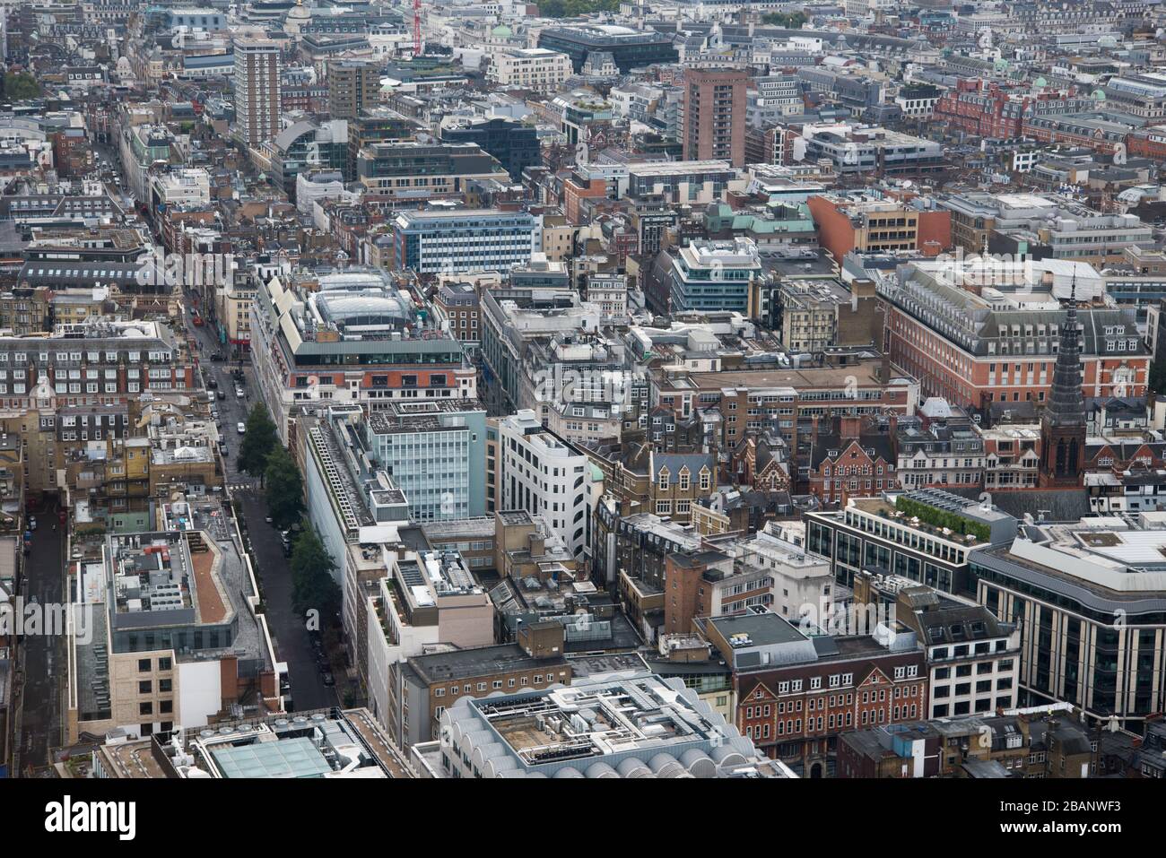 Aerial View of Fitzrovia London from the BT Tower, 60 Cleveland St ...
