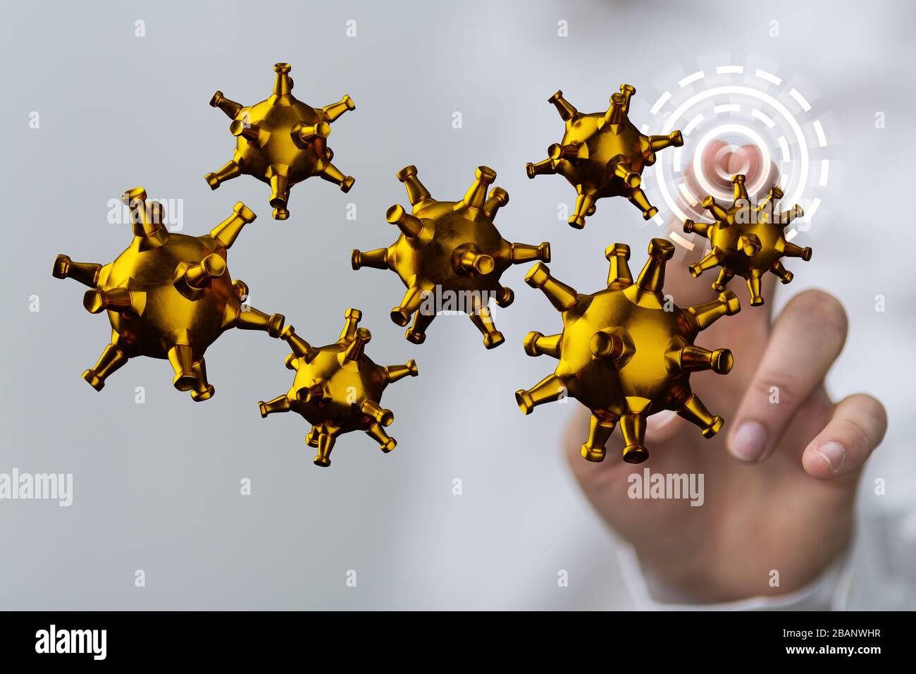 A flu virus attack digital 3d Stock Photo - Alamy