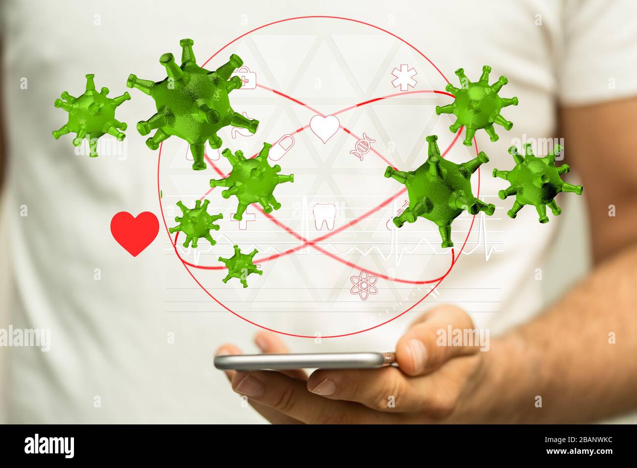 A flu virus attack digital 3d Stock Photo - Alamy