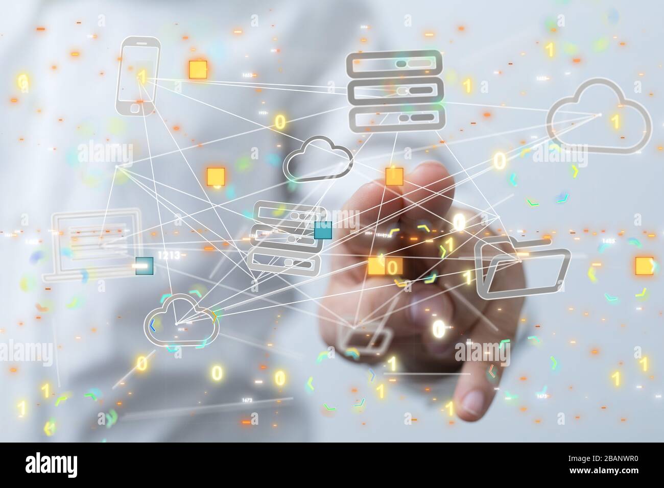 A code data concept in hand digital 3d Stock Photo - Alamy