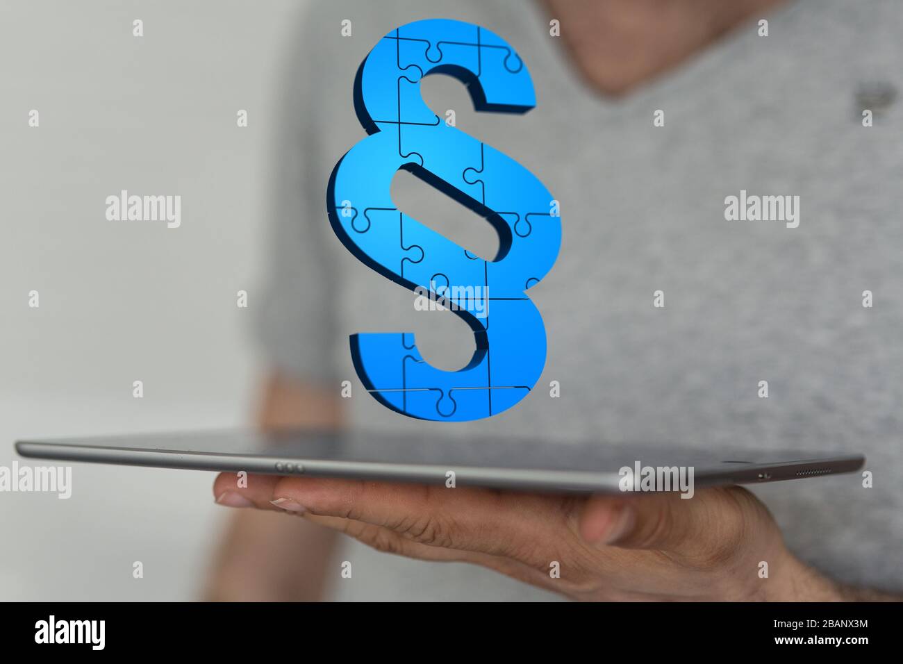 A symbol paragraph law sign digital in hand Stock Photo - Alamy