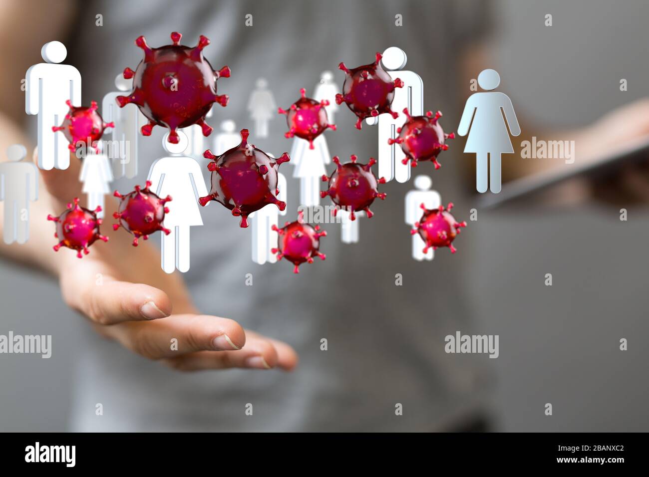 A flu virus attack digital 3d Stock Photo - Alamy