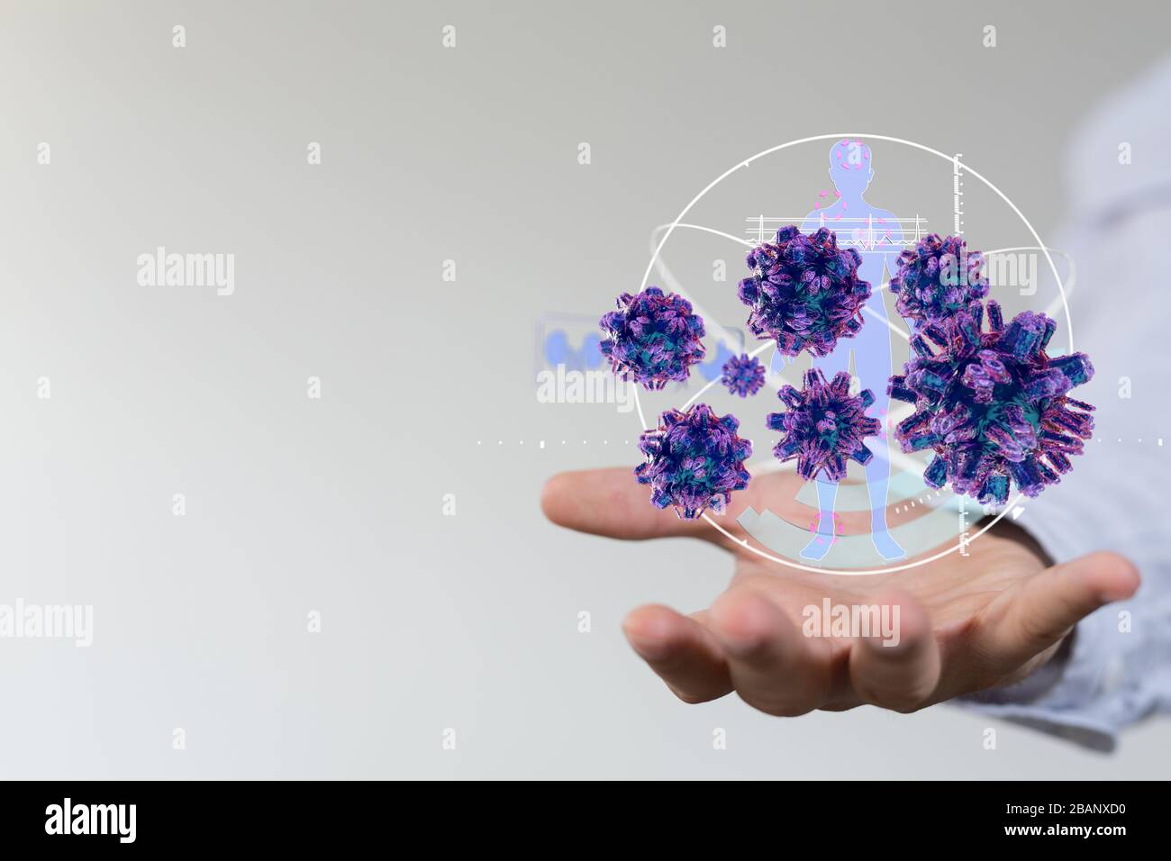 A flu virus attack digital 3d Stock Photo - Alamy
