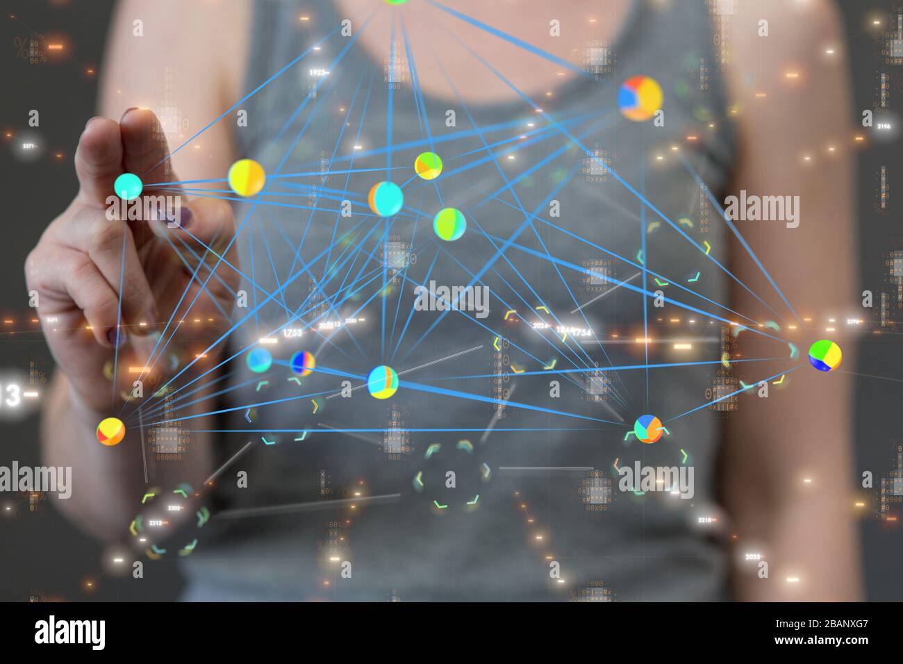 A team work connection digital concept Stock Photo - Alamy