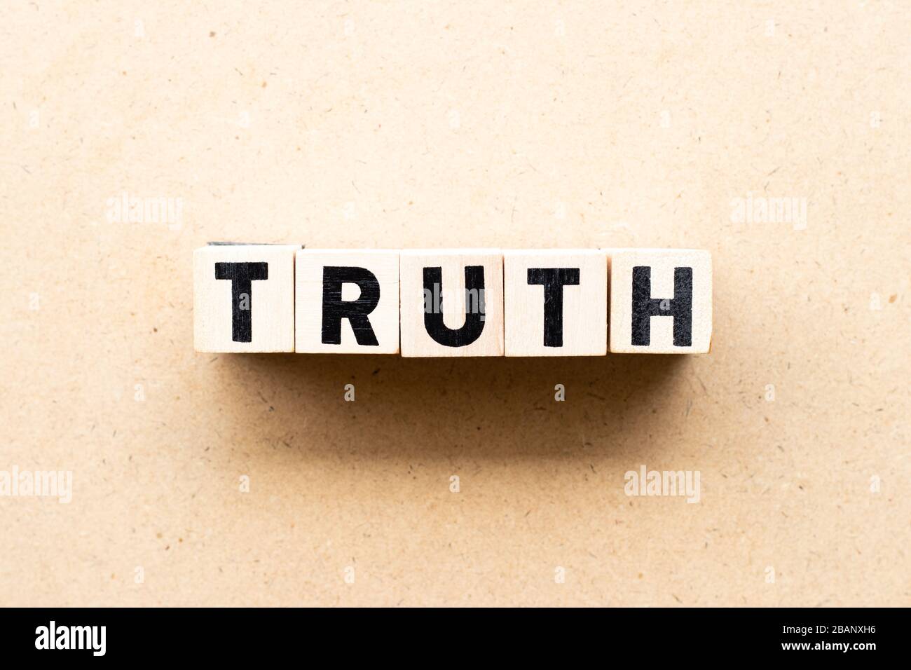 Letter block in word truth on wood background Stock Photo - Alamy