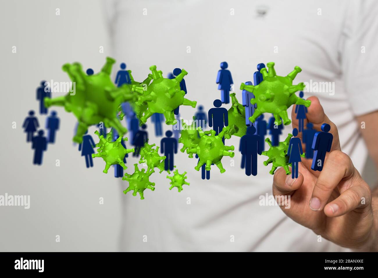 A flu virus attack digital 3d Stock Photo - Alamy