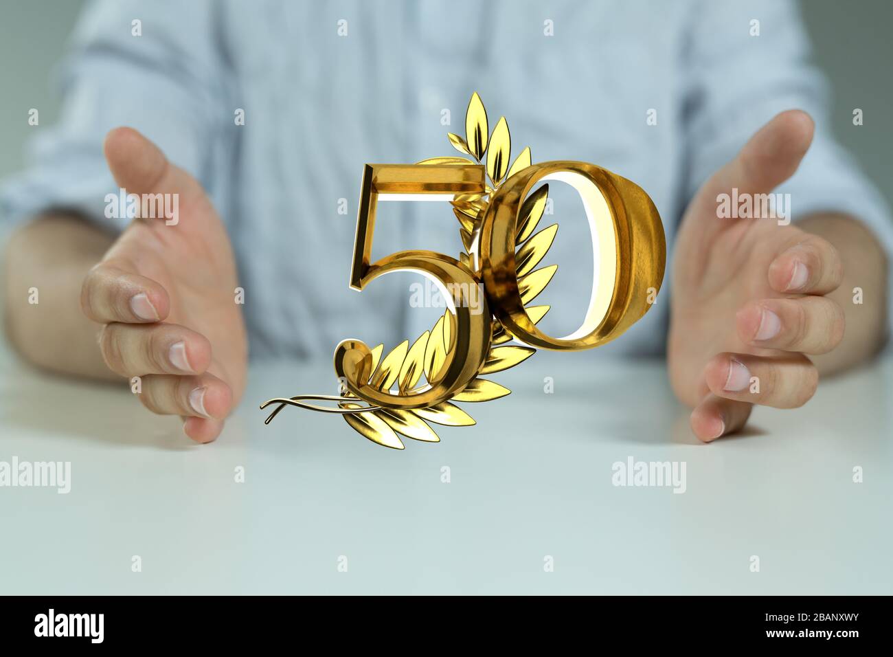 A Template 3d 50 Years Anniversary Illustration Stock Photo - Alamy