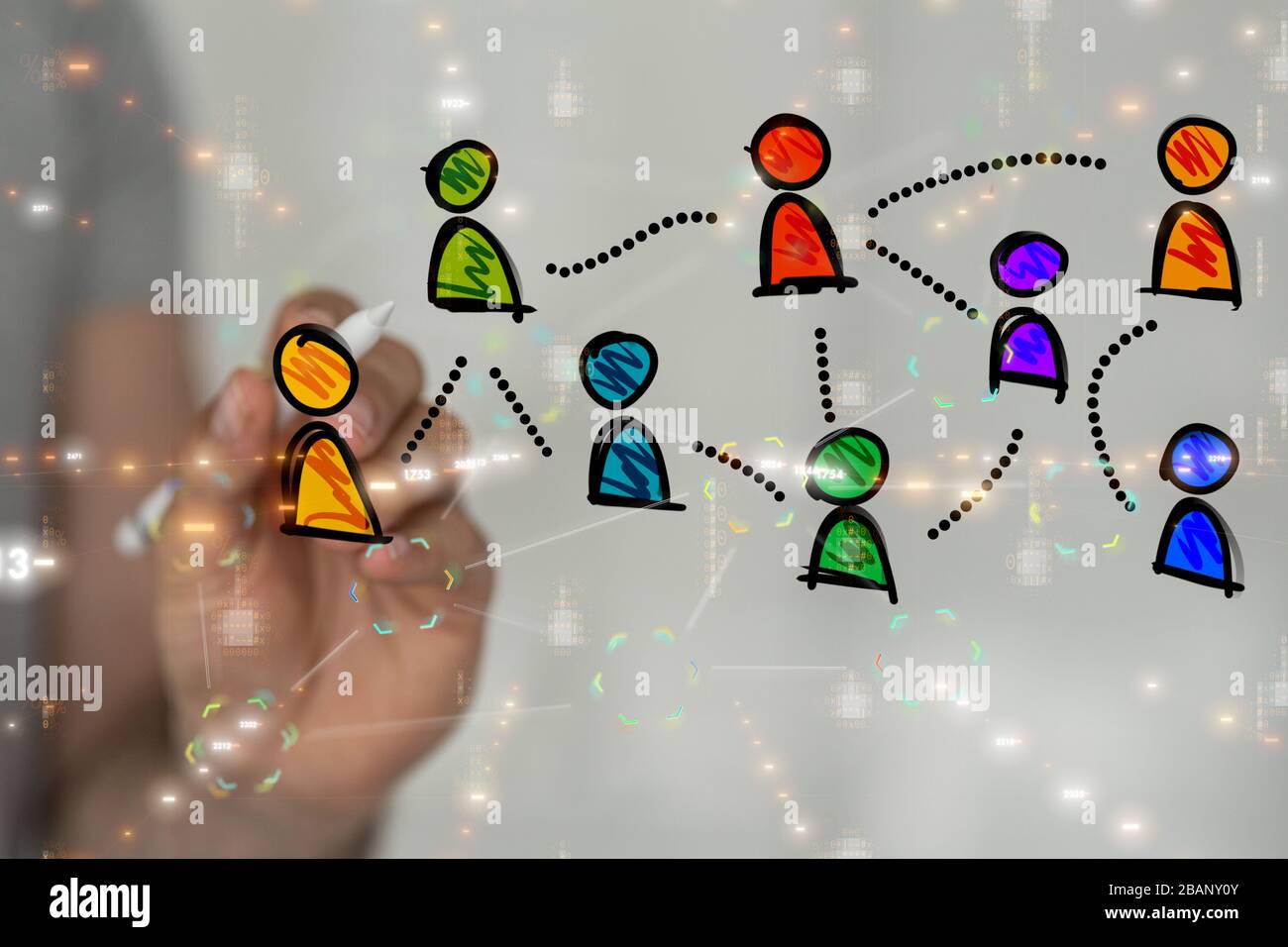 team work connection digital concept Stock Photo - Alamy