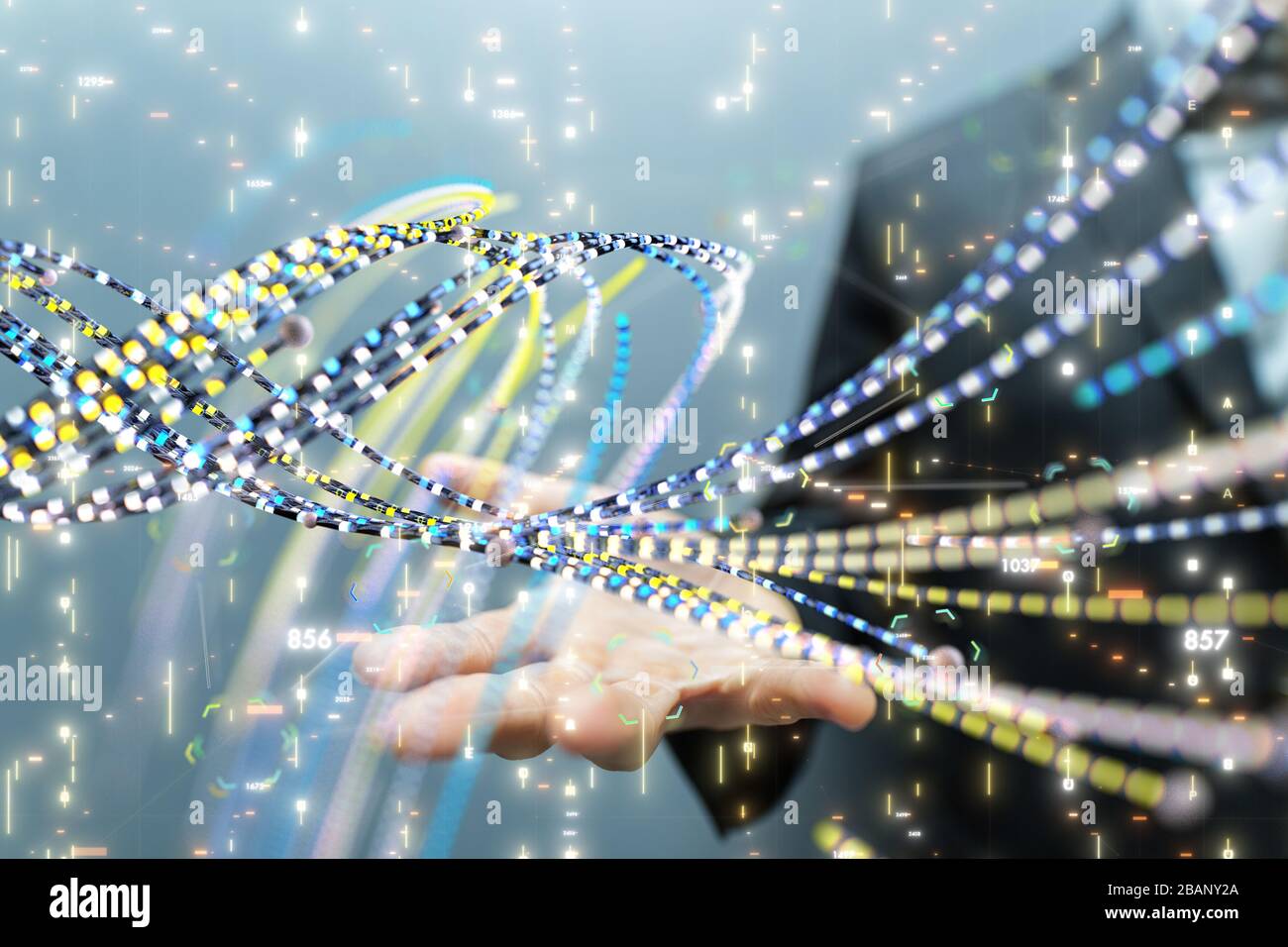 A Big data visualization. Network connection structure Stock Photo - Alamy