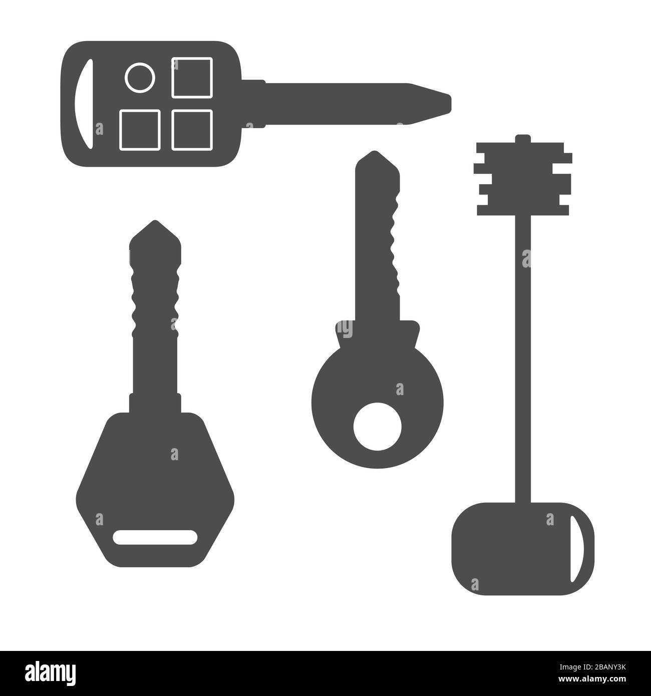 A set of modern keys. Silhouette illustration Stock Photo - Alamy