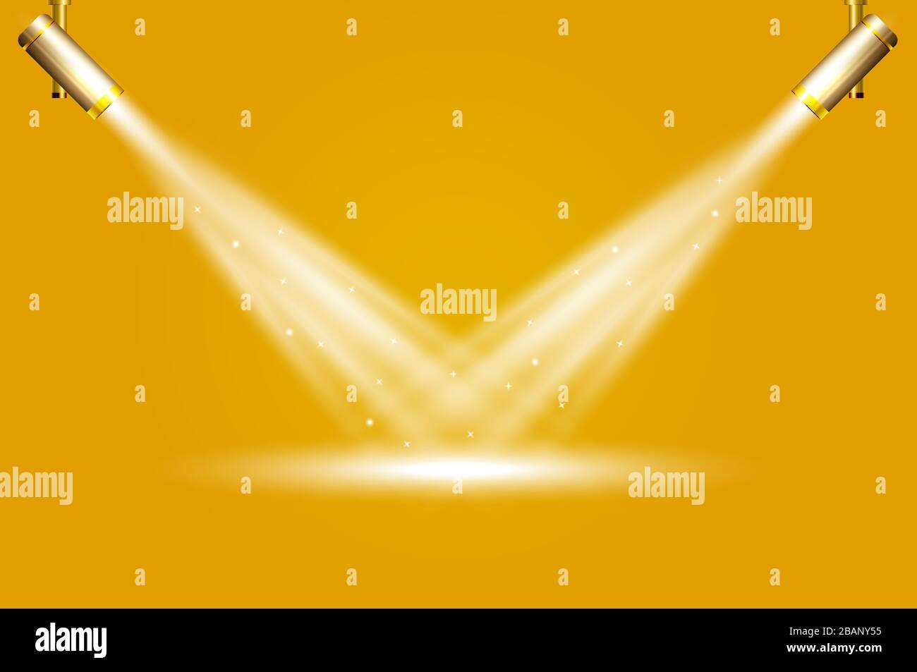 Two spotlights on yellow background. Spotlights effect. Spotlights ...
