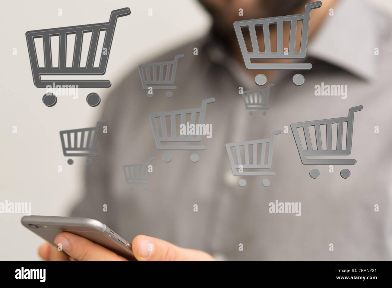 A Shopping cart as part of the network in hand . The concept of ...