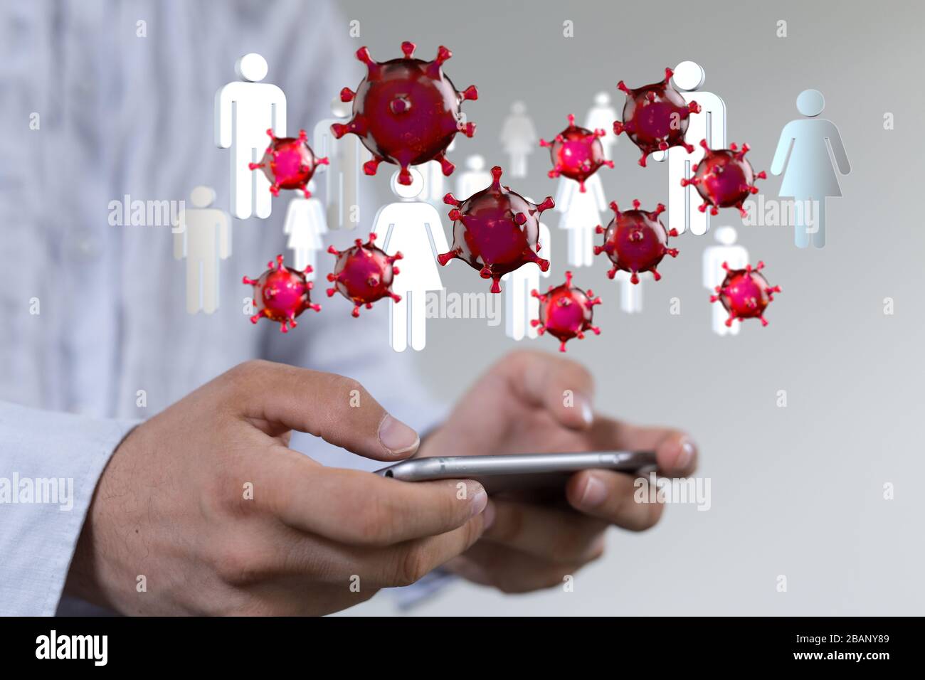A flu virus attack digital 3d Stock Photo - Alamy