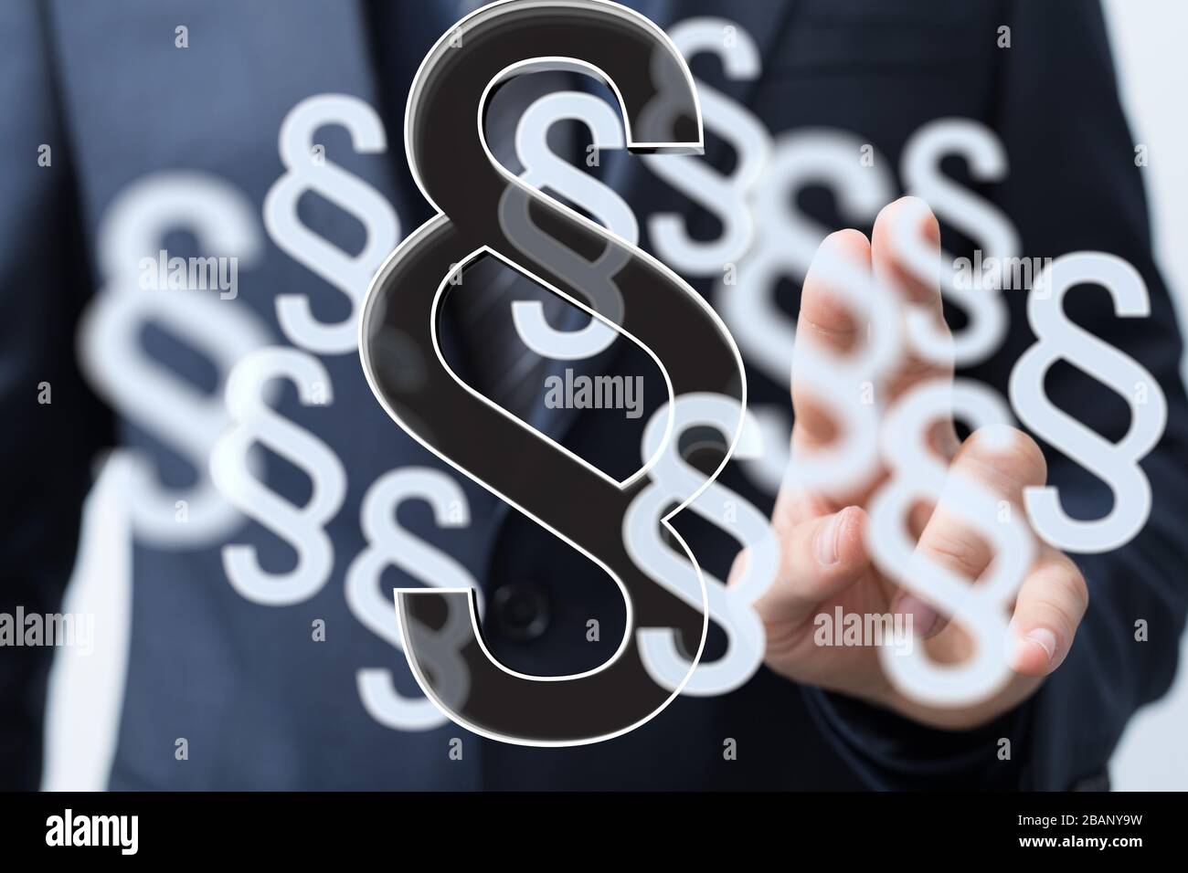 A paragraph law sign digital in hand Stock Photo - Alamy