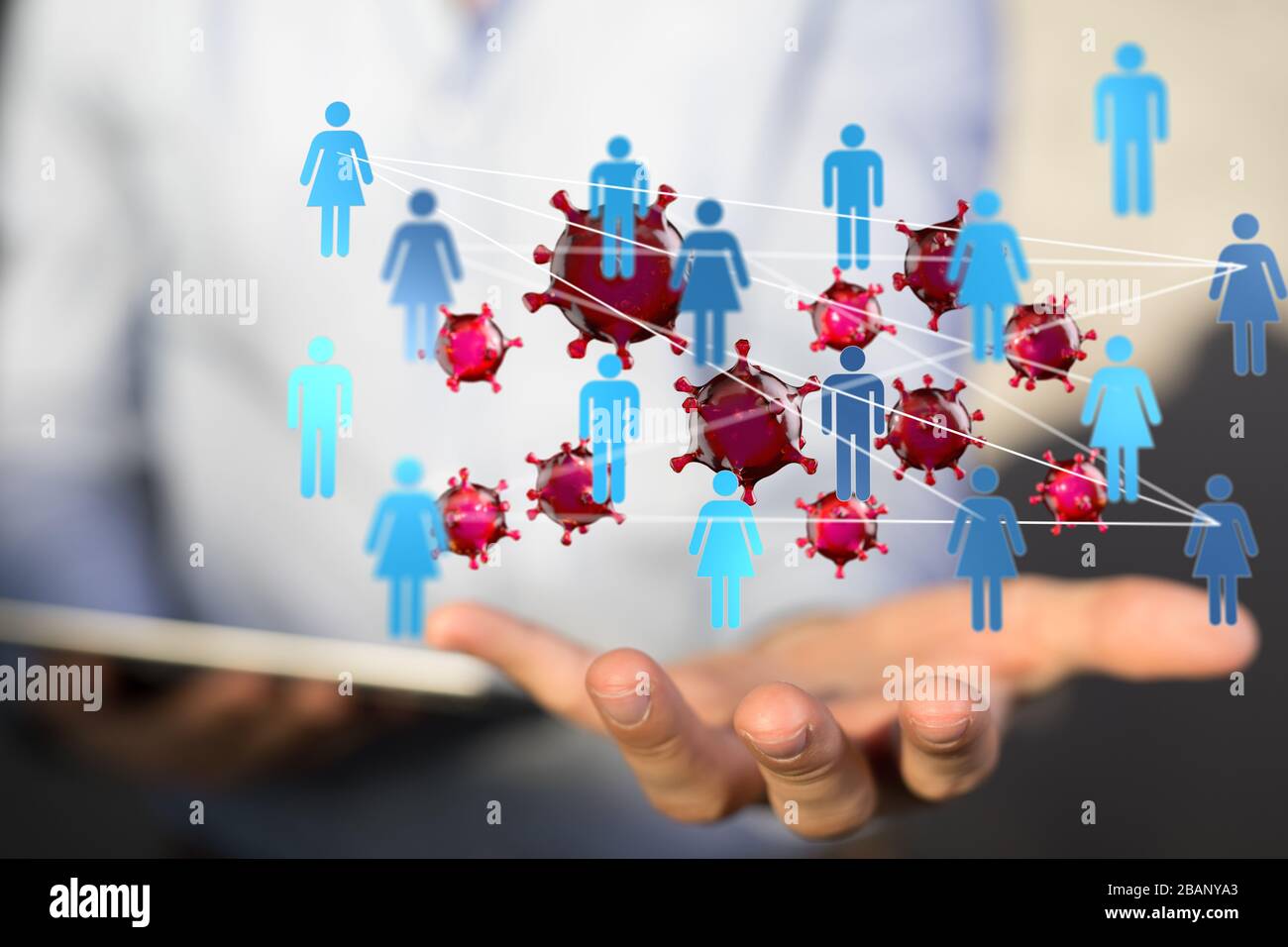 A flu virus attack digital 3d Stock Photo - Alamy
