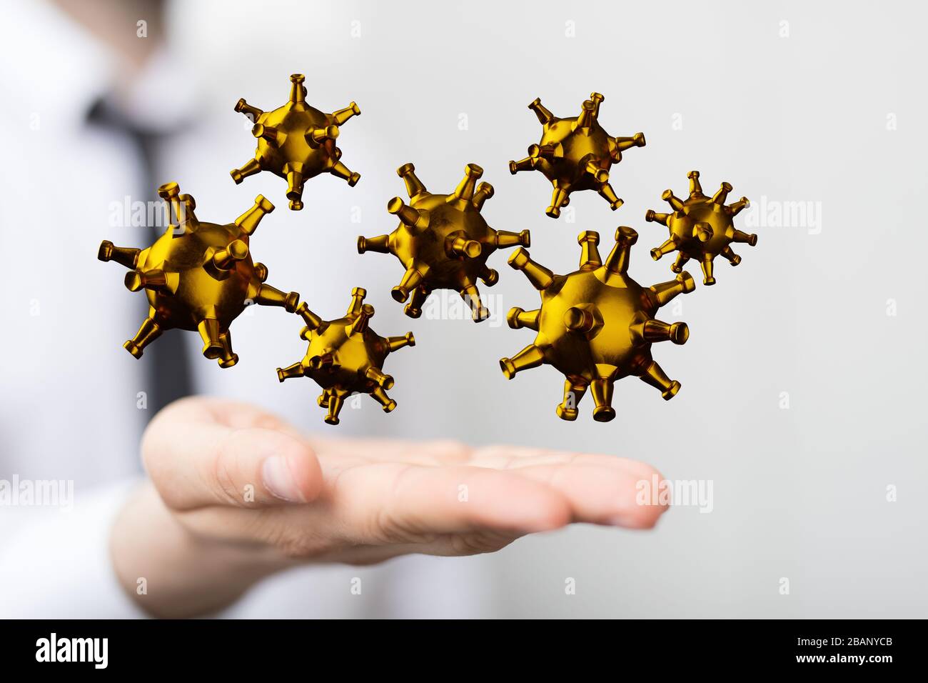 A flu virus attack digital 3d Stock Photo - Alamy