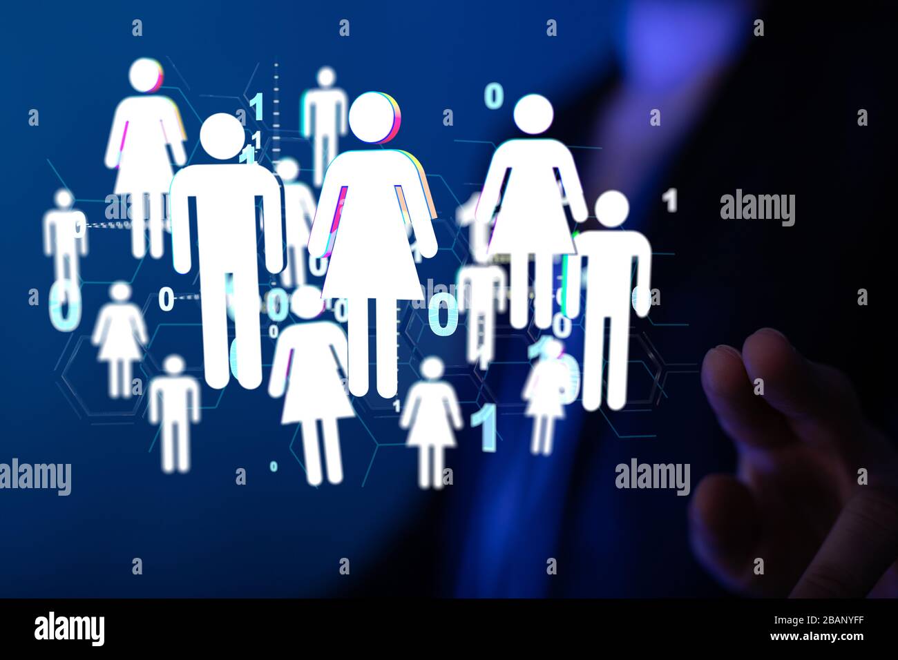 A Lines connected with dots as social communication concept Stock Photo ...