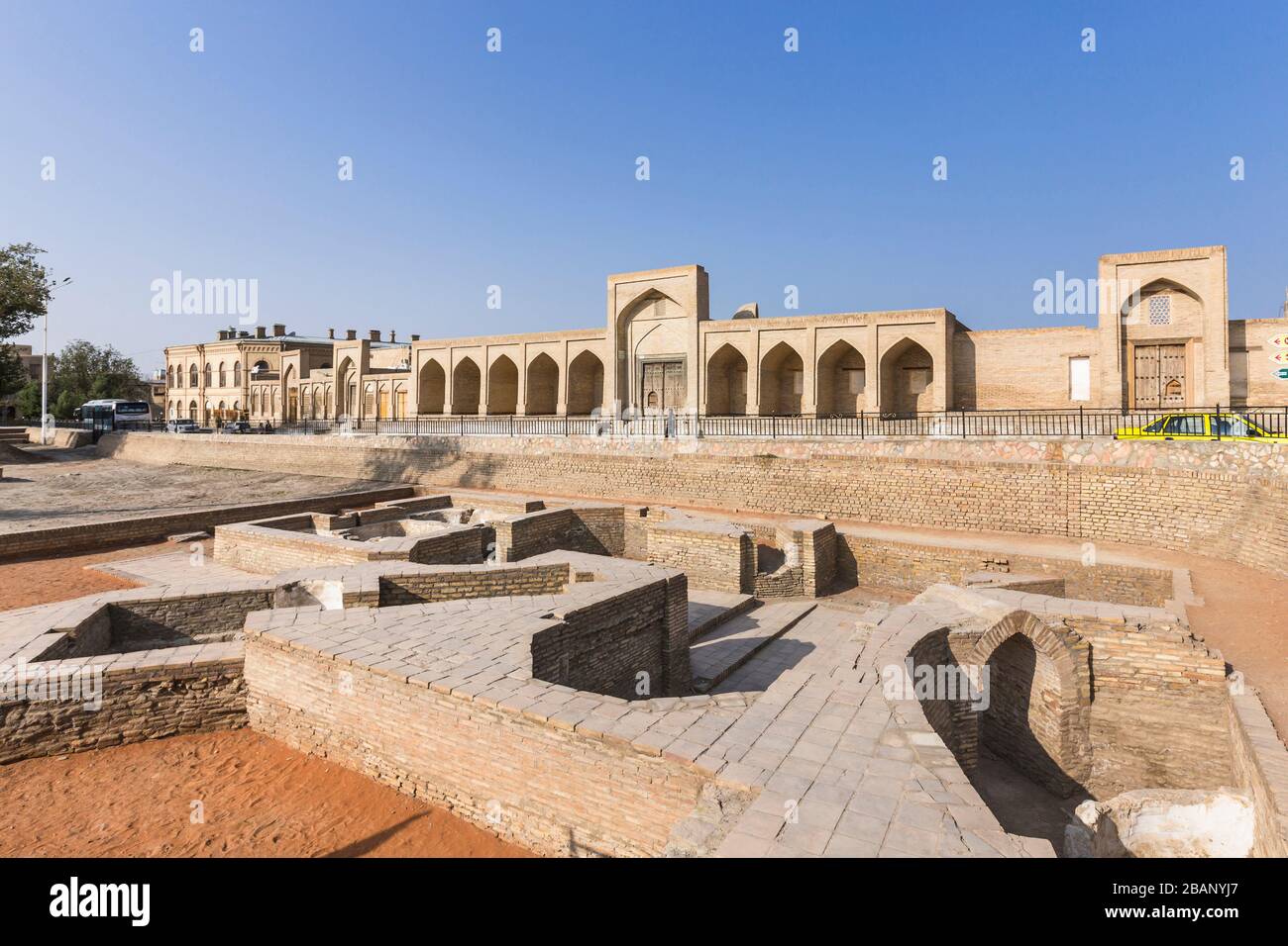 Archaeological excavated site in the city center, Bukhara, Buchara ...