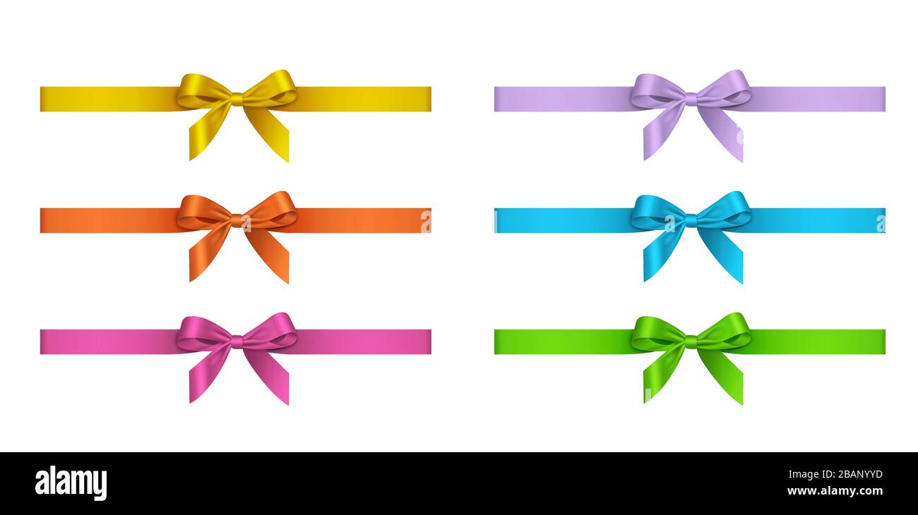 set of colorful bows and ribbons Stock Photo - Alamy