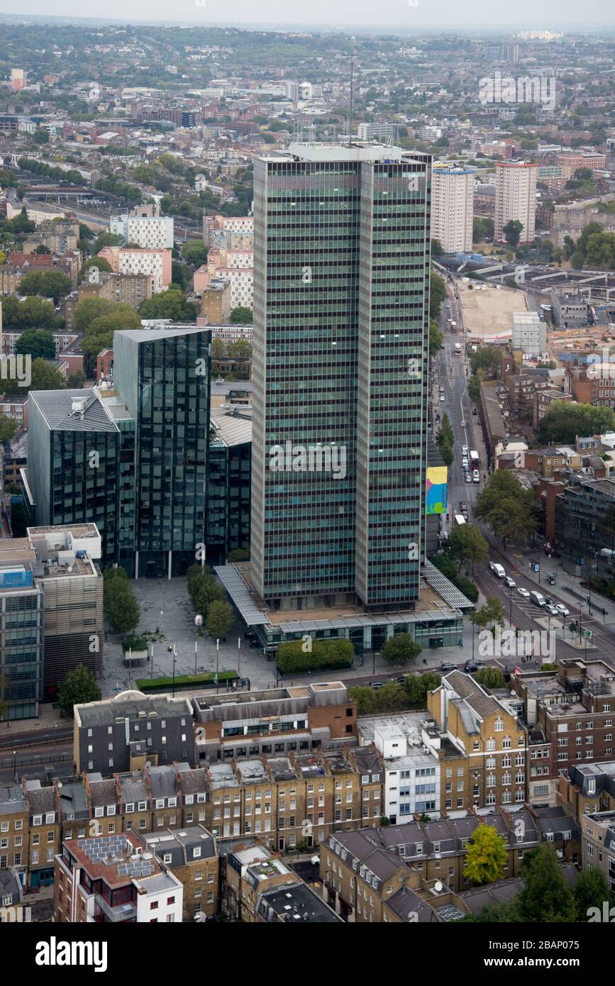 Aerial View of the City of London from the BT Tower, 60 Cleveland St ...