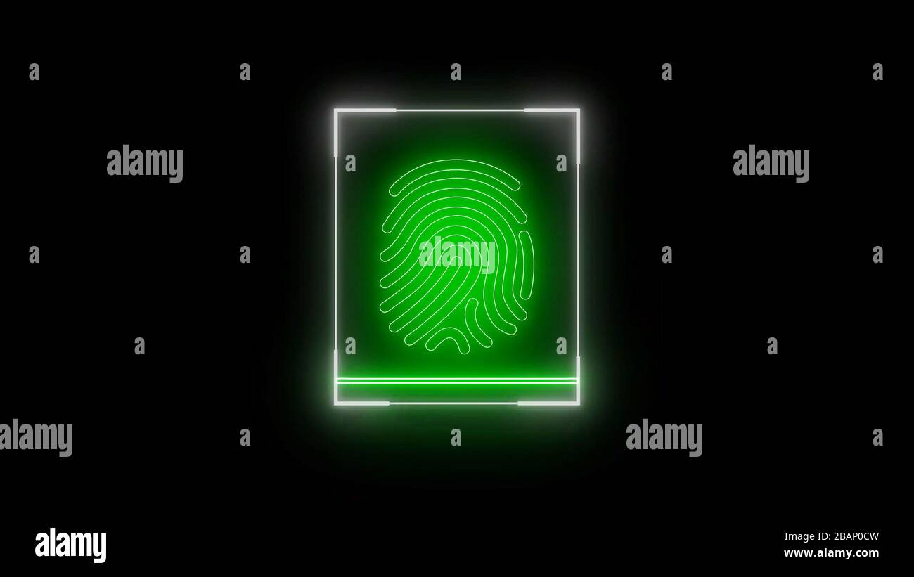 fingerprint scanning Biometric Identification System animation Stock ...