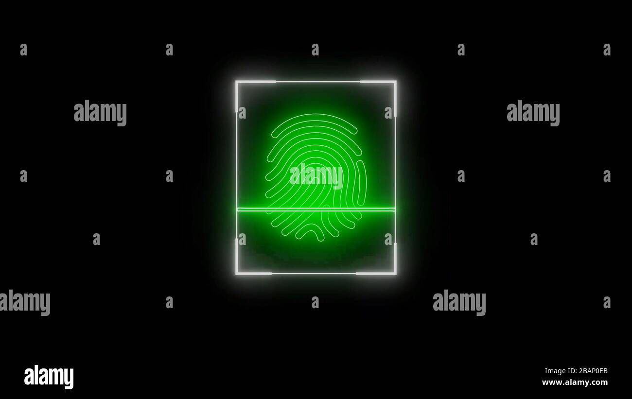 fingerprint scanning Biometric Identification System animation Stock ...