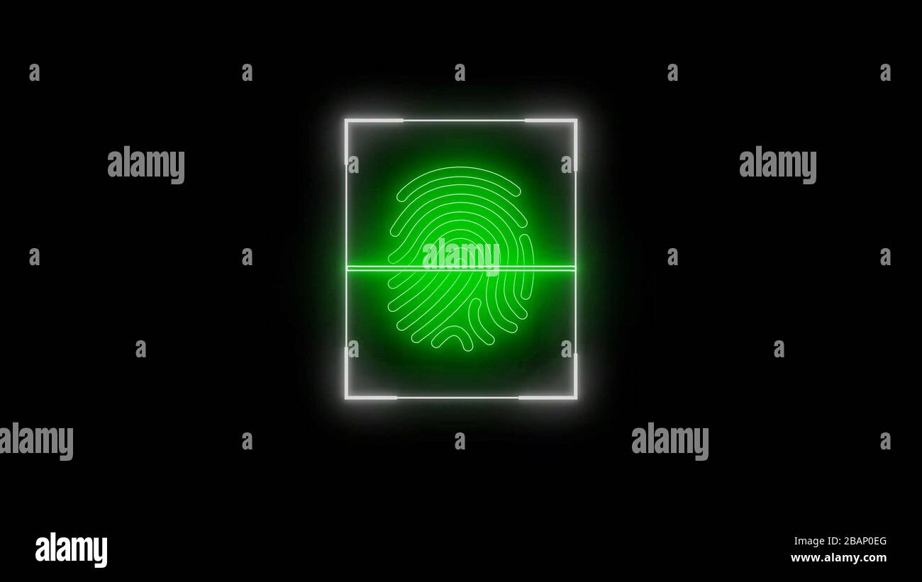 fingerprint scanning Biometric Identification System animation Stock ...