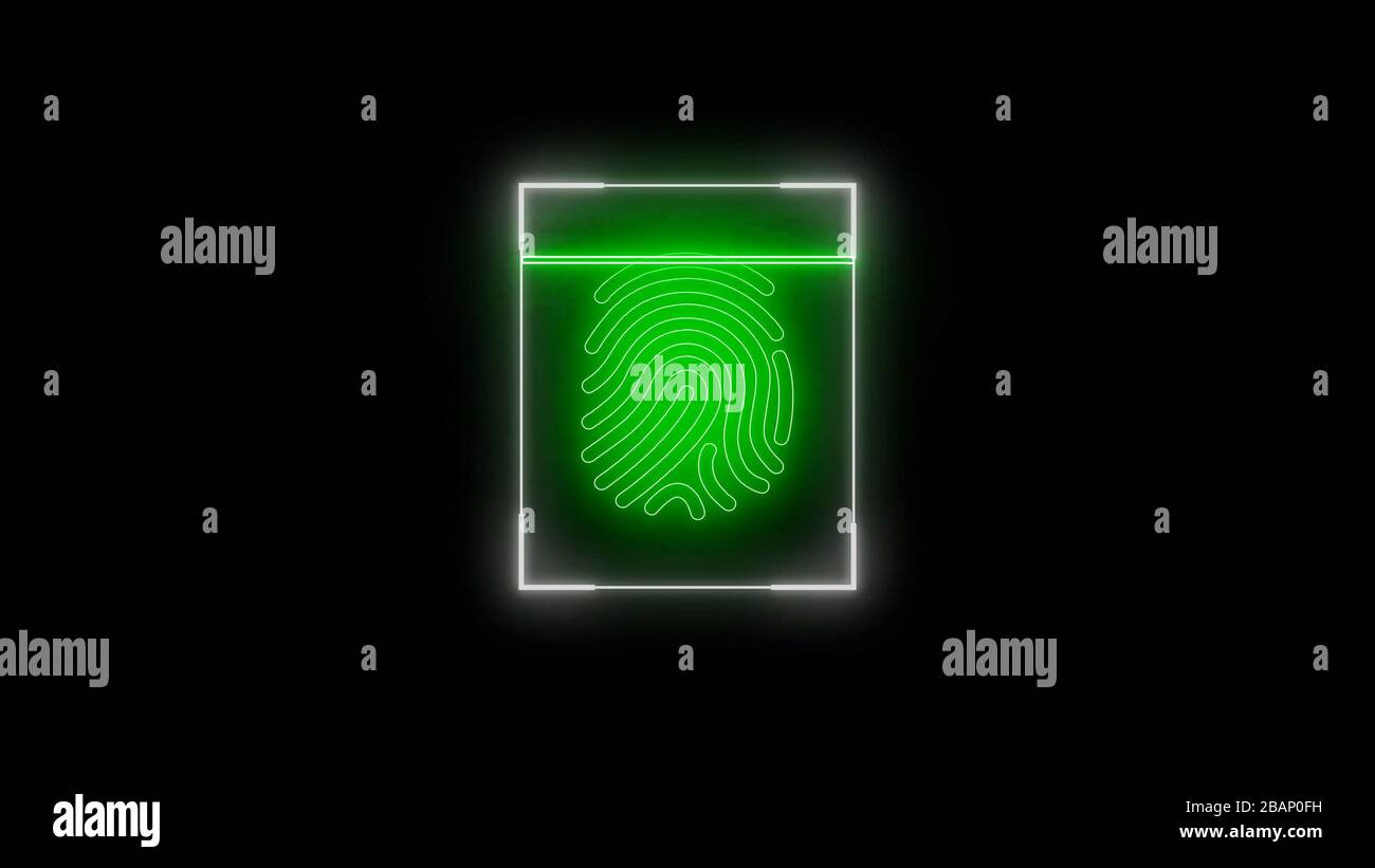 fingerprint scanning Biometric Identification System animation Stock ...