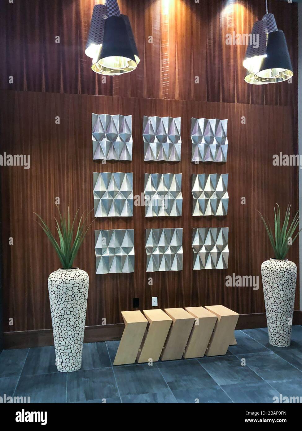 Sitting area in lobby of a building Stock Photo - Alamy