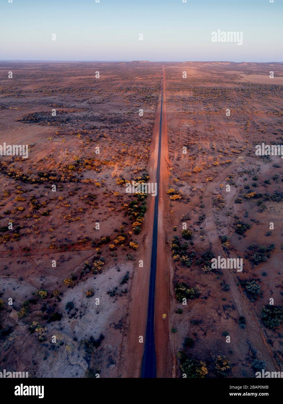 Aerial of Adventure Way highway near Thargomindah Bulloo Shire ...
