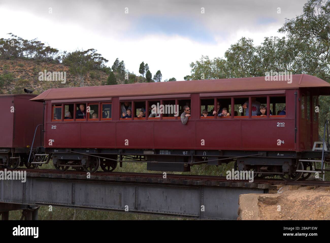 Heritage train pulled by steam locomotive on the Pichi Richi Railway ...