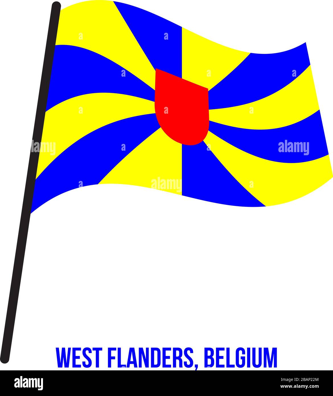 West Flanders Flag Waving Vector Illustration on White Background ...