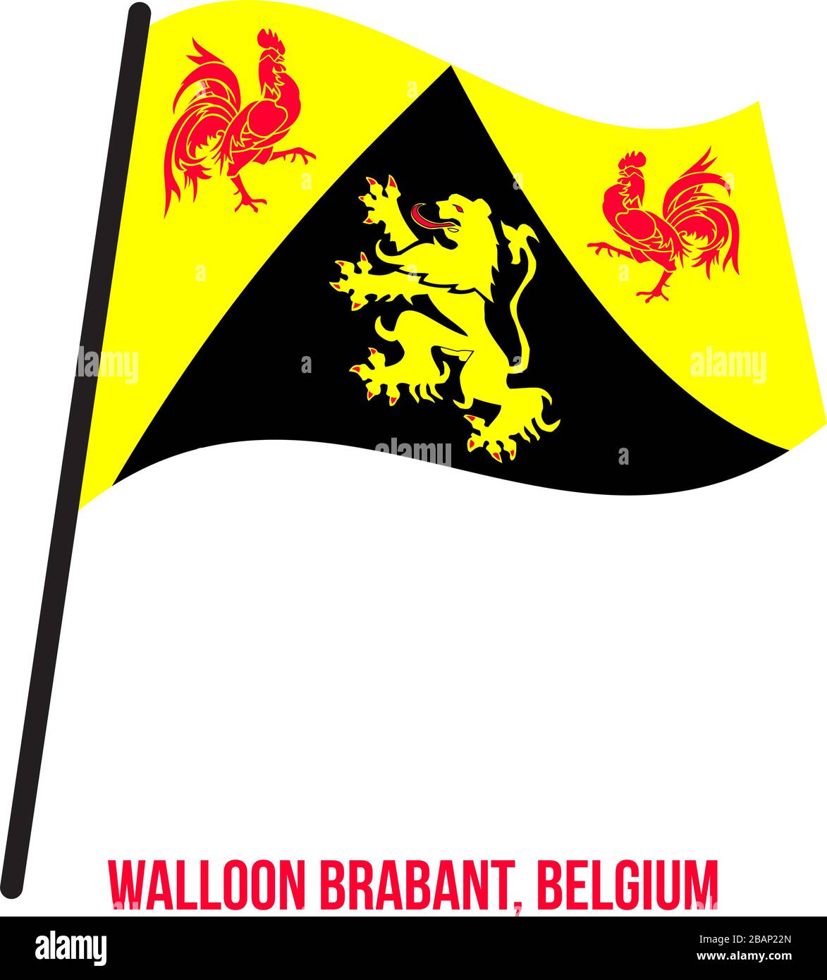 Walloon Brabant Flag Waving Vector Illustration on White Background ...