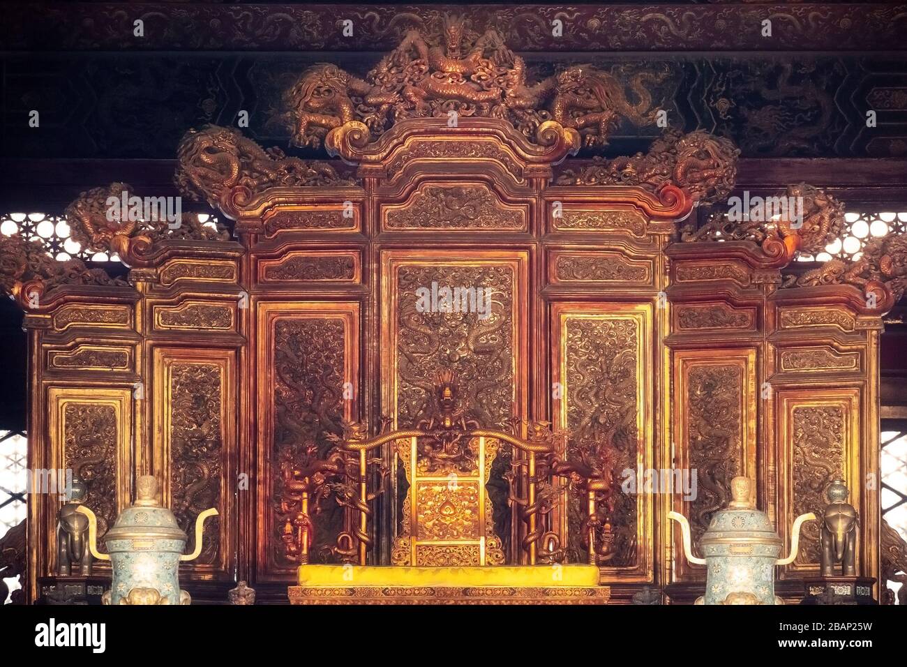 Beijing, China - Jan 9 2020: The throne inside Taihedian (Hallof ...