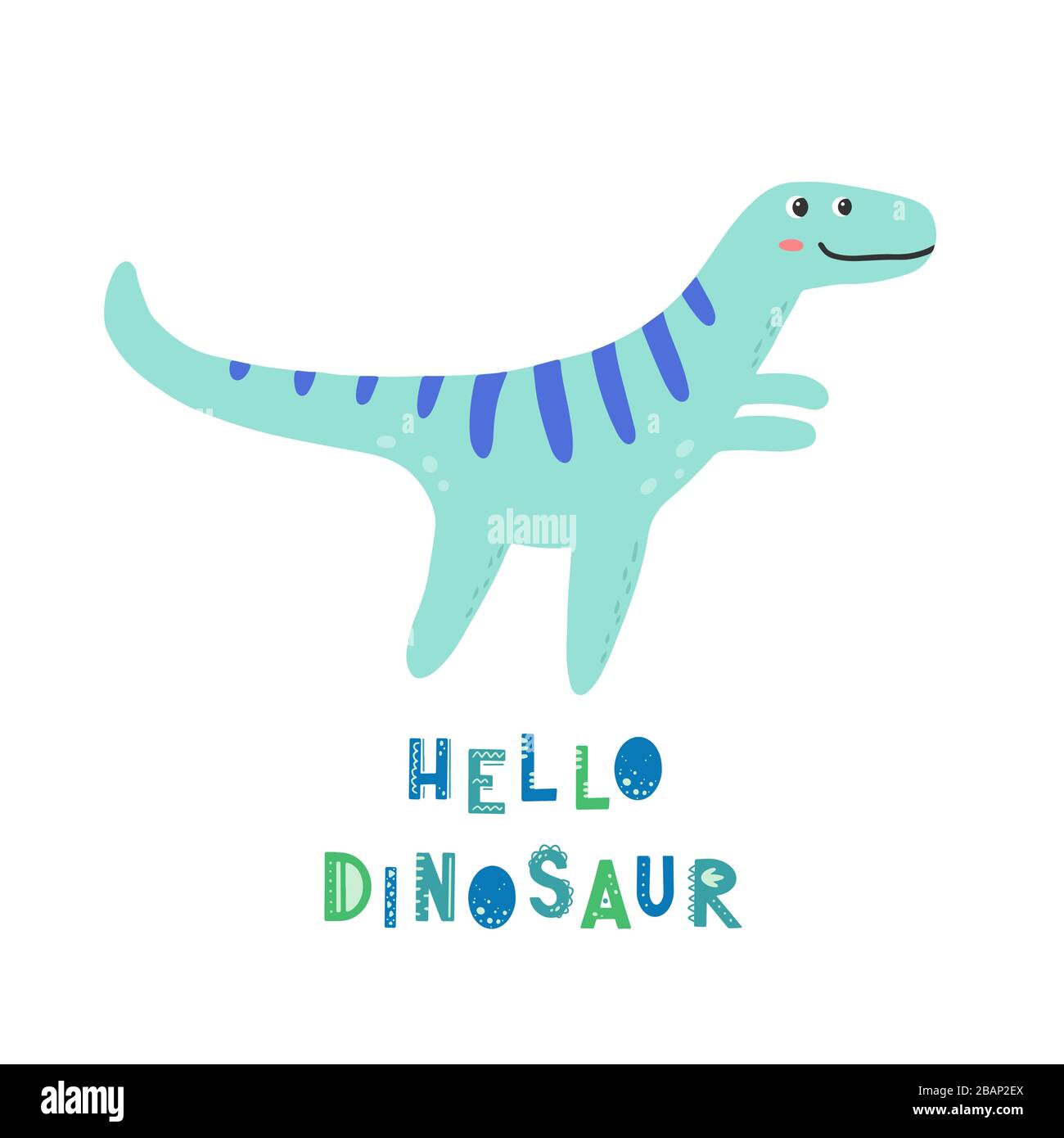 Cute dinosaur with lettering Hello dinosaur for kids, baby t-shirt ...