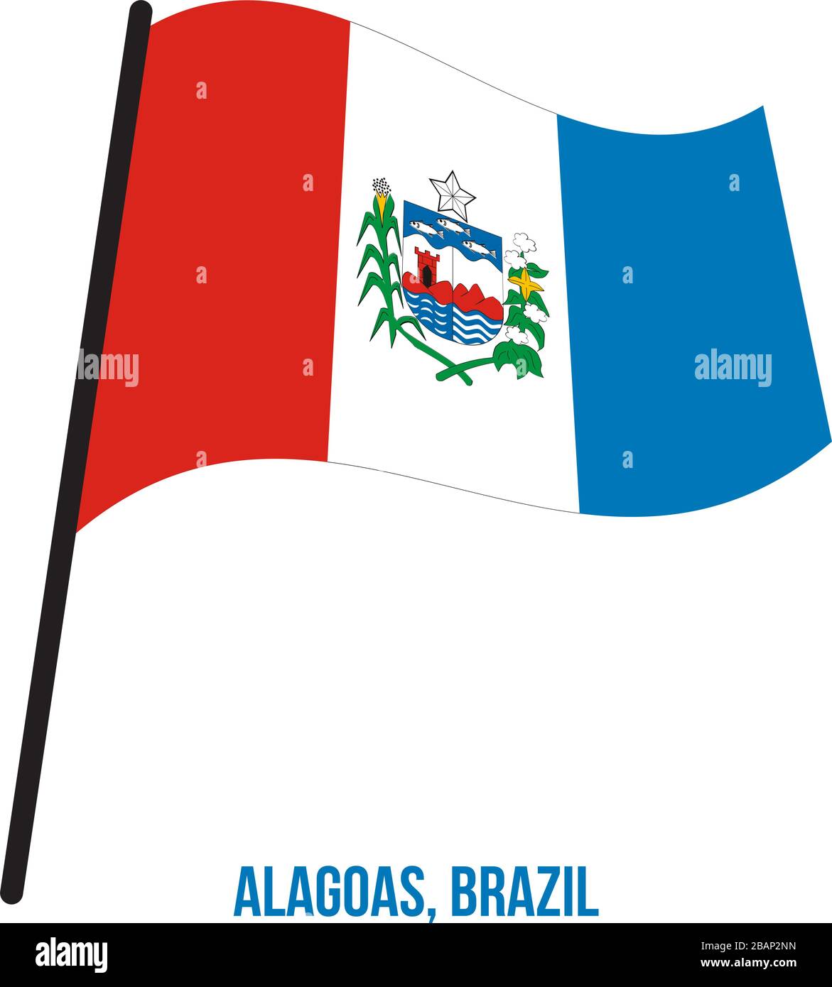 Alagoas Flag Waving Vector Illustration on White Background. States ...