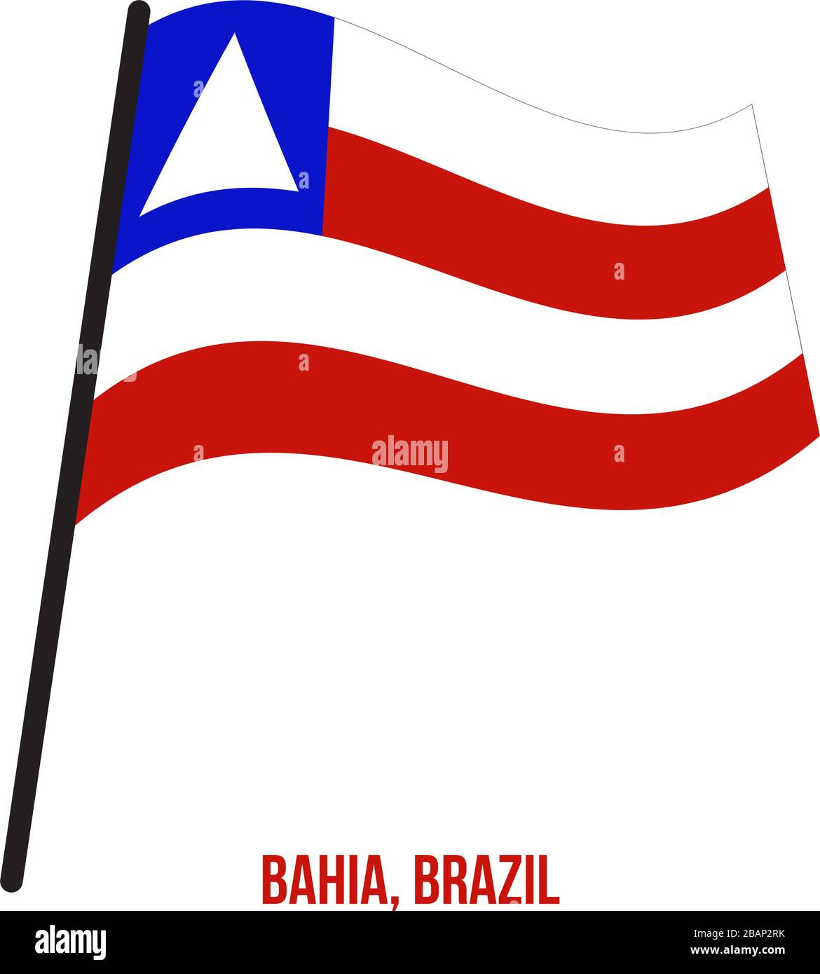 Bahia Flag Waving Vector Illustration on White Background. States Flag ...