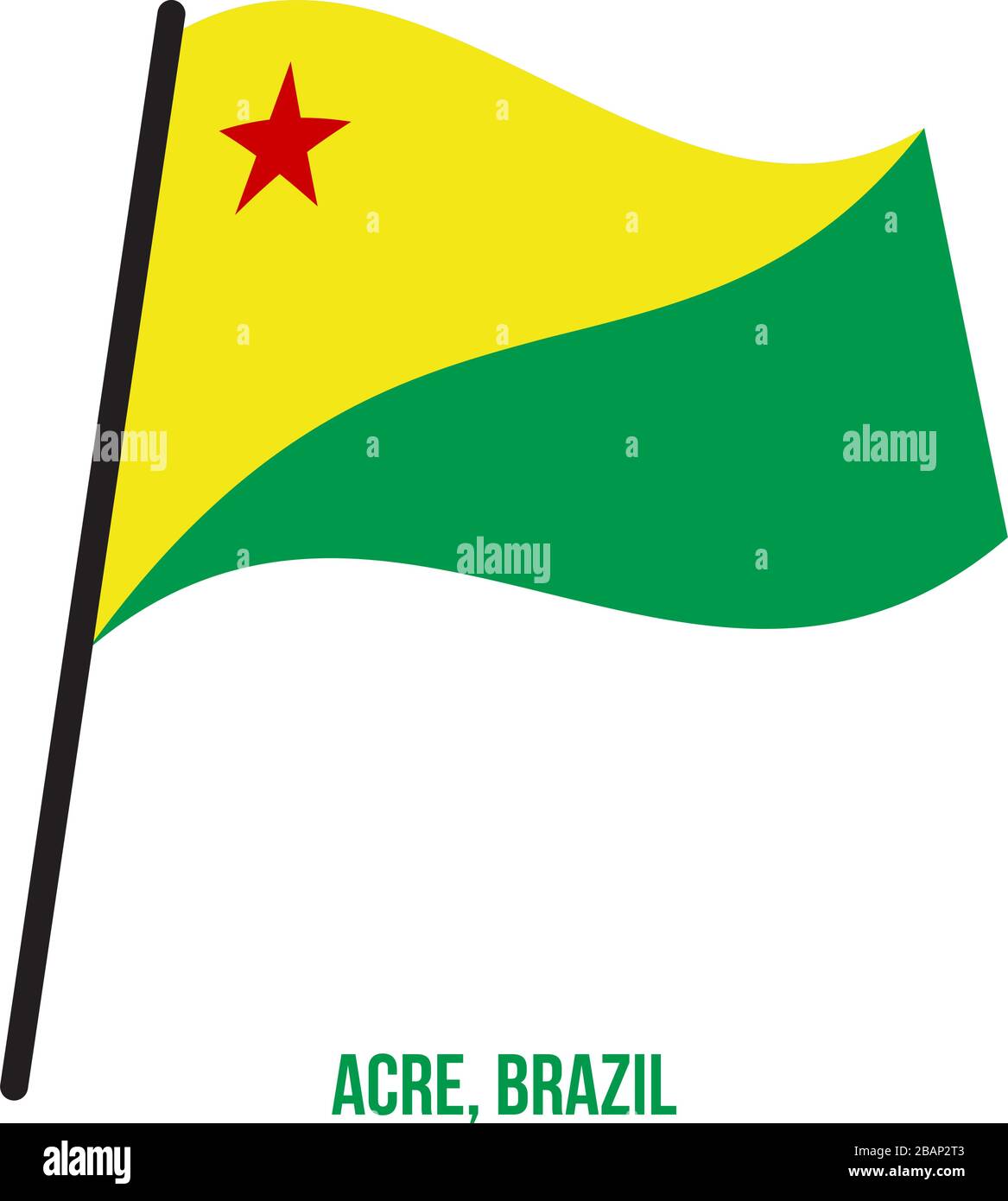 Acre Flag Waving Vector Illustration on White Background. States Flag ...