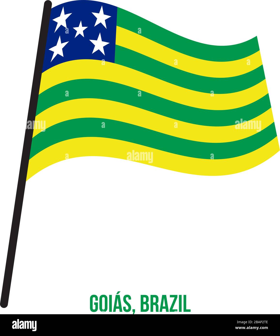 Goias Flag Waving Vector Illustration on White Background. States Flag ...