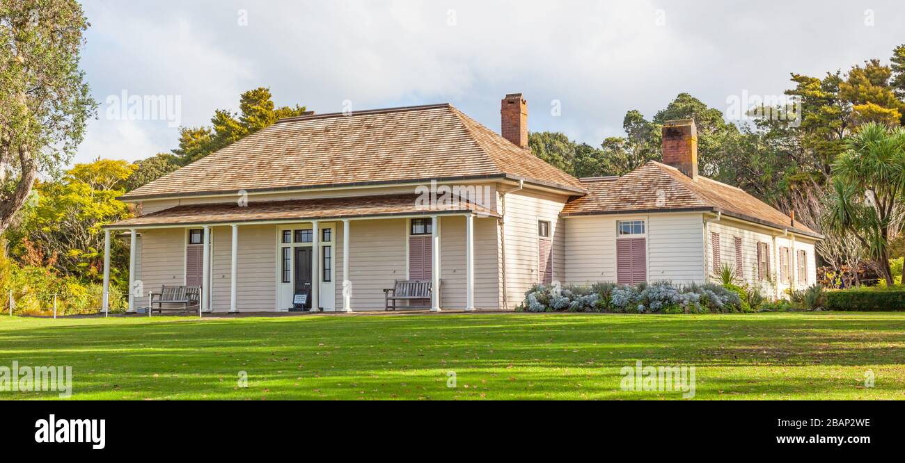 The Treaty House at Waitangi in Northland, New Zealand. The Treaty of ...