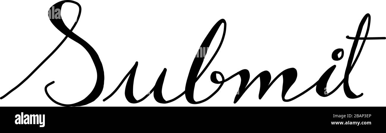 Black hand drawing in word submit on white background Stock Vector ...