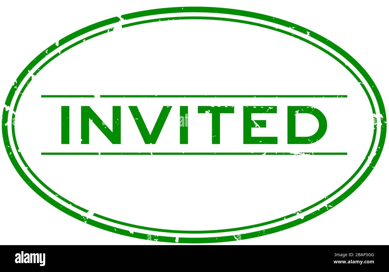 Grunge green invited word oval rubber seal stamp on white background Stock Vector Image & Art ...