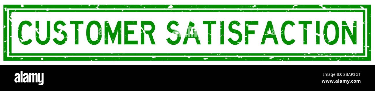 Grunge green customer satisfaction word square rubber seal stamp on ...