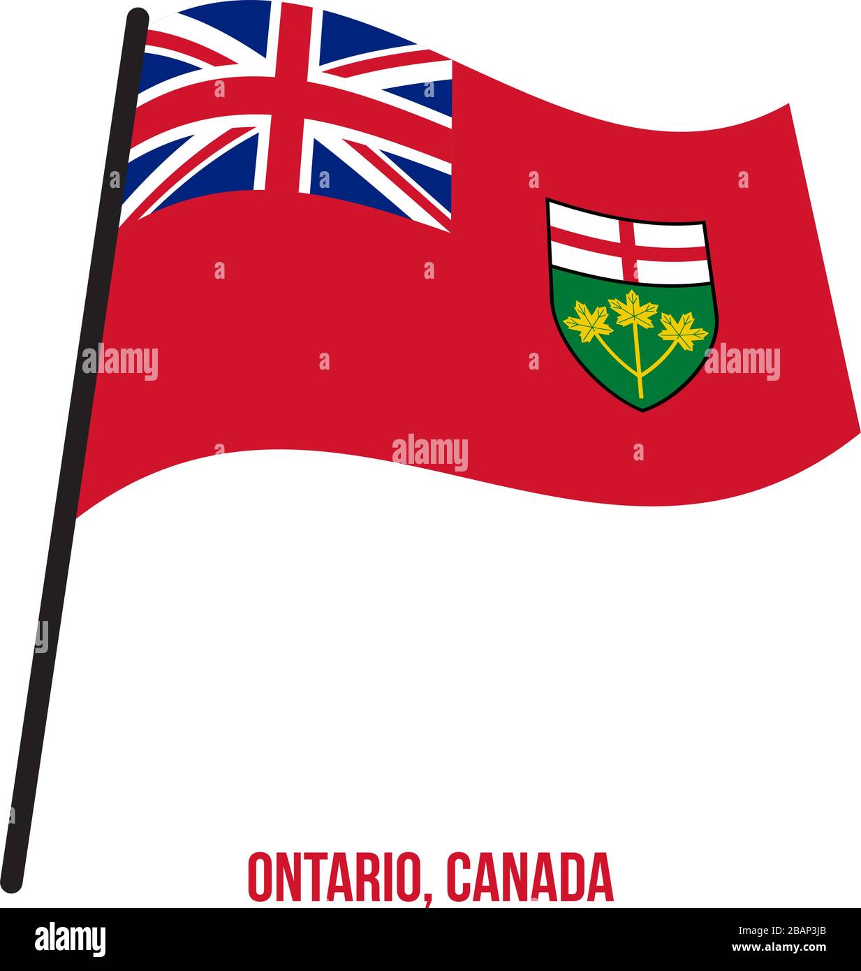 Ontario Flag Waving Vector Illustration on White Background. Provinces ...
