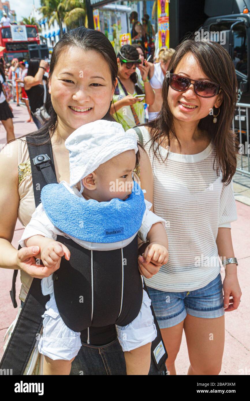Miami Beach Florida,Ocean Drive,Asian woman female women,mother,parent ...