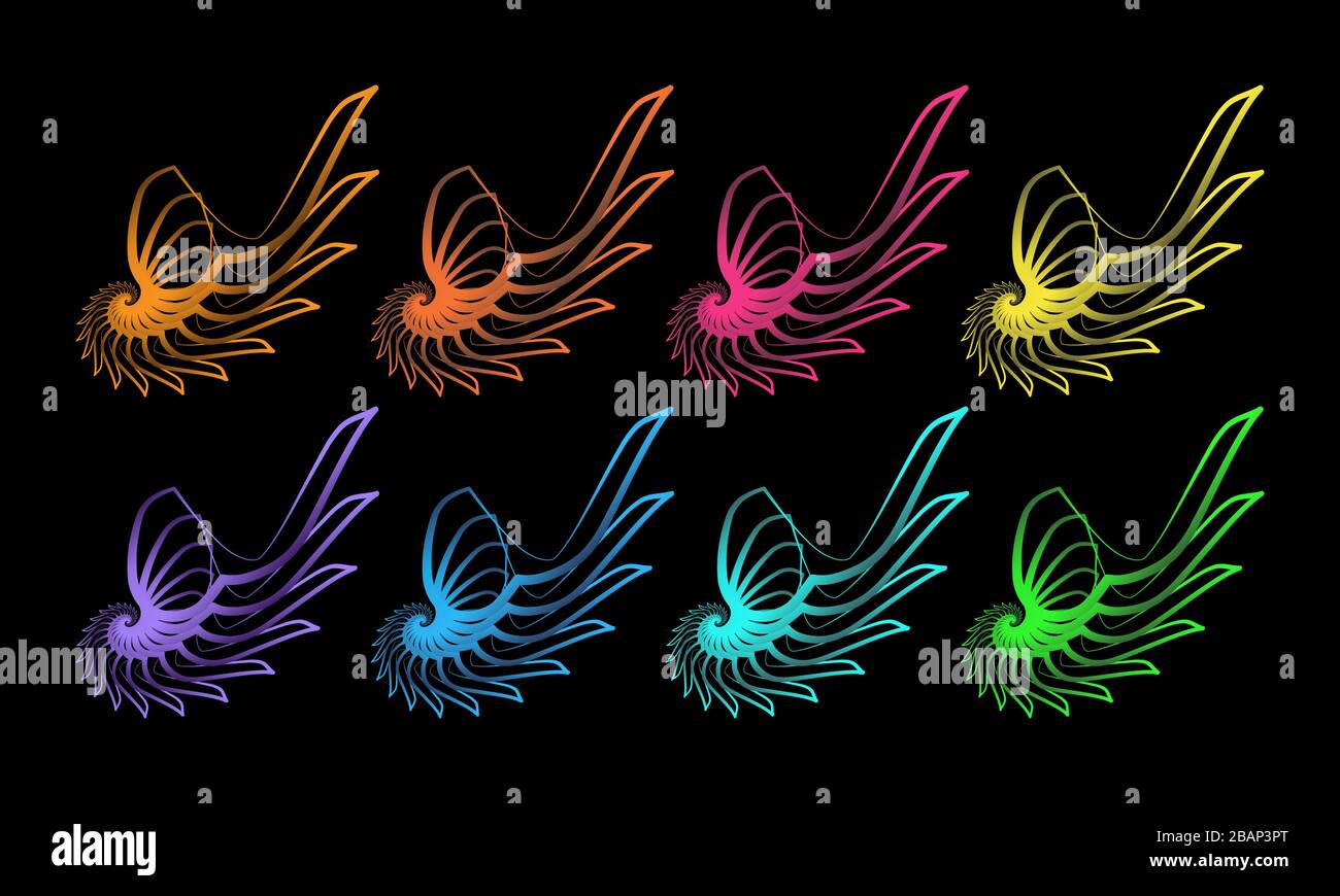 Eight kinds of Bird abstract designs with eight different colors. This ...