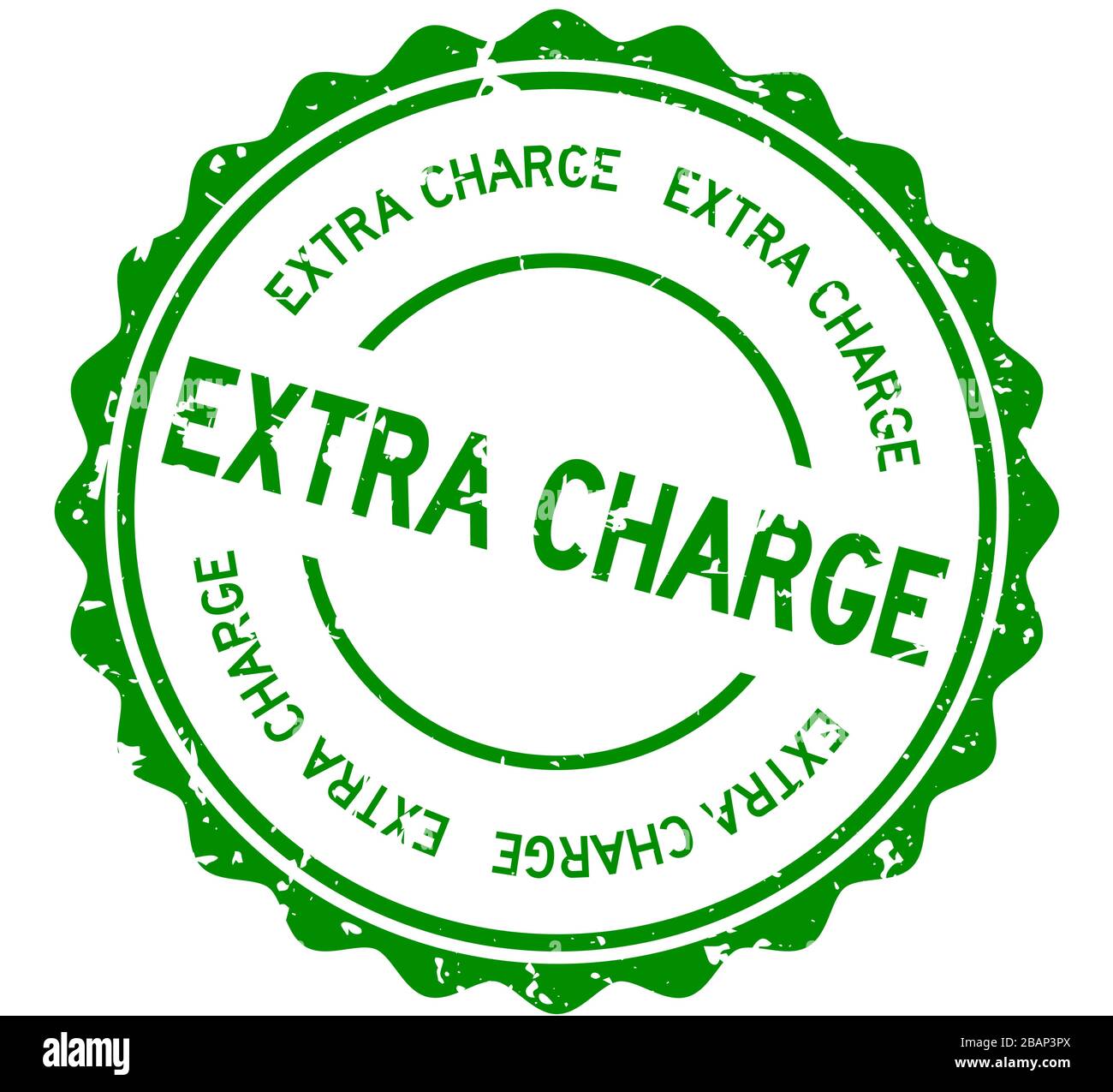 Grunge green extra charge word round rubber seal stamp on white background Stock Vector Image ...