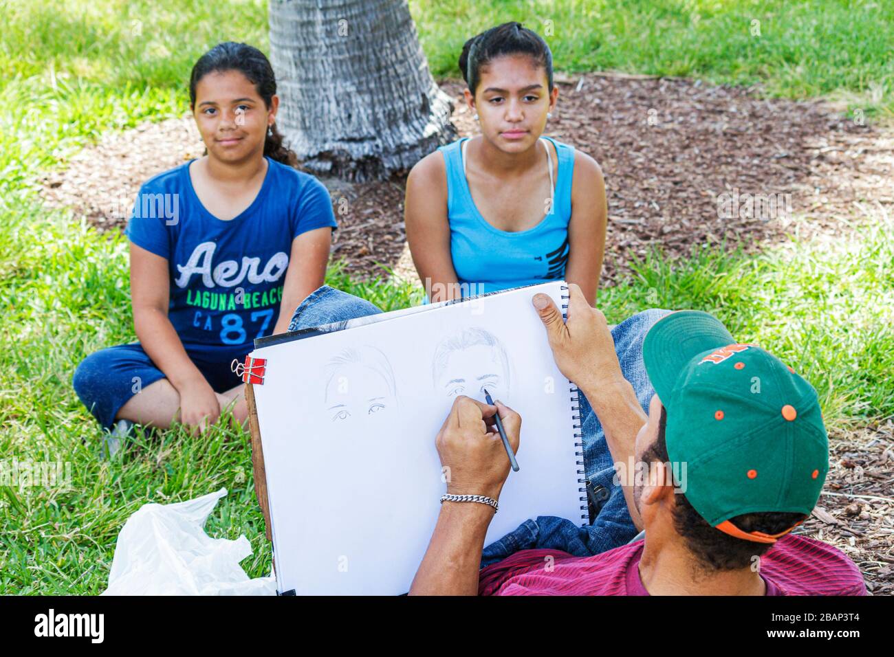 Miami Beach Florida,Lummus Park,Hispanic girl girls,youngster,female ...