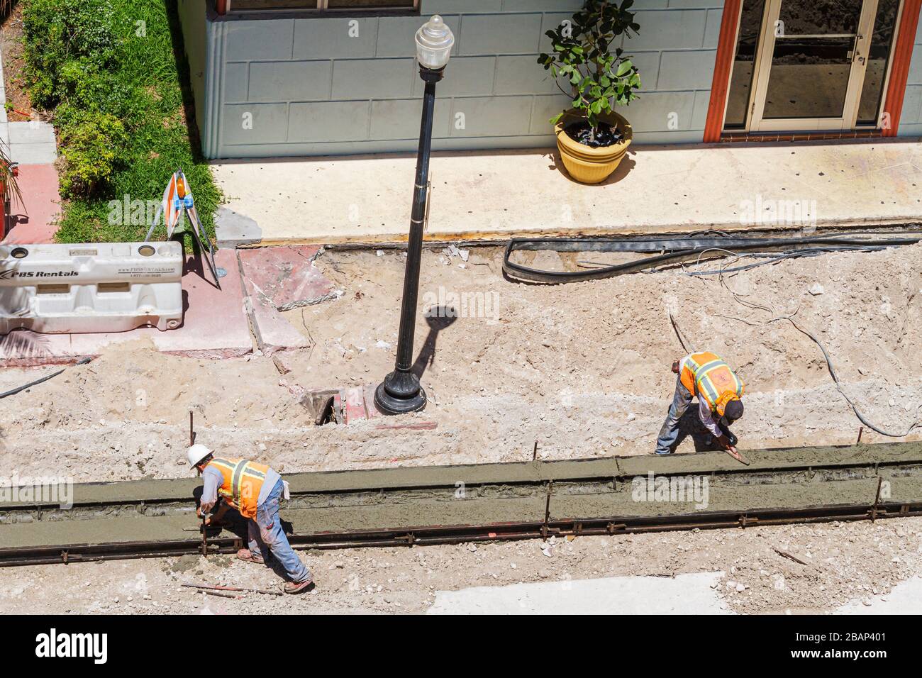 Miami Beach Florida,Ocean Drive,under new construction site building ...